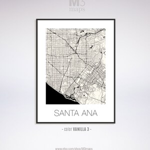 Santa Ana California, Santa Ana CA Map, Santa Ana Map, Santa Ana Print ...