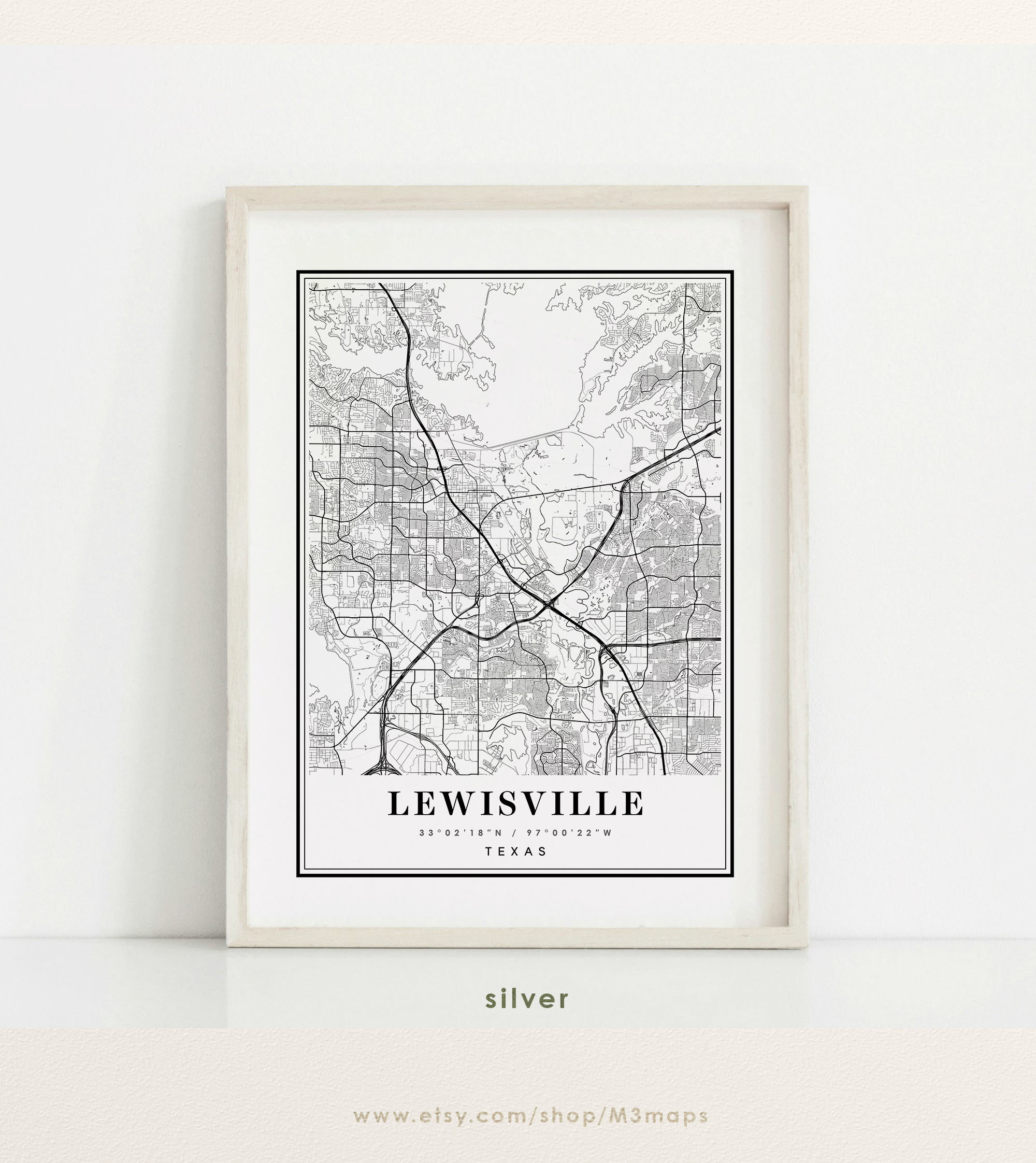 Lewisville Texas Map Lewisville TX Map Lewisville City Map - Etsy
