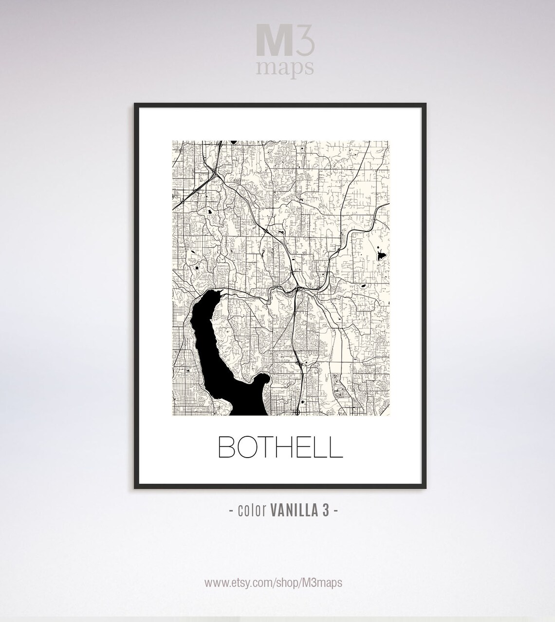 Bothell Washington Bothell WA Map Bothell Map Bothell - Etsy