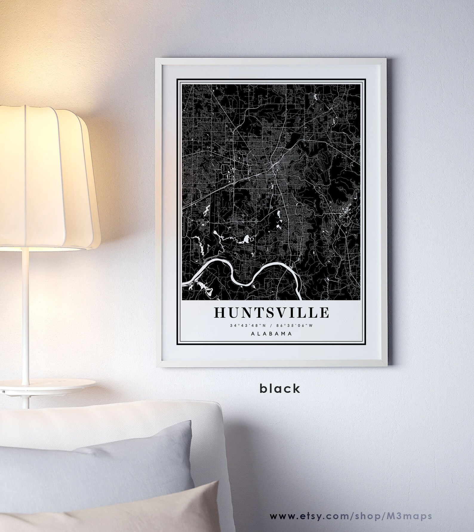 Huntsville Alabama Map Huntsville AL Map Huntsville City - Etsy