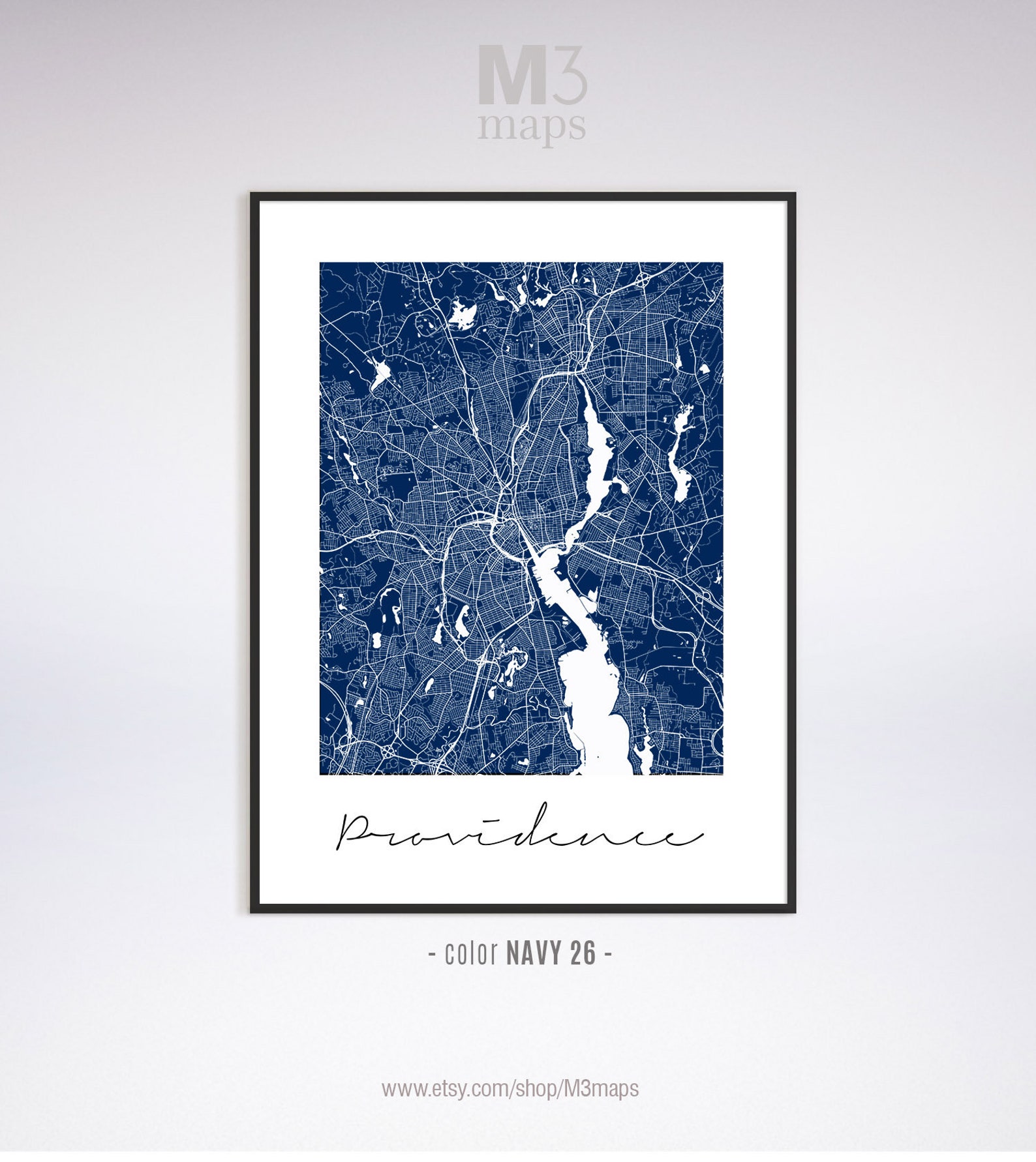 Providence Minimalist Providence Map Providence Map Print | Etsy