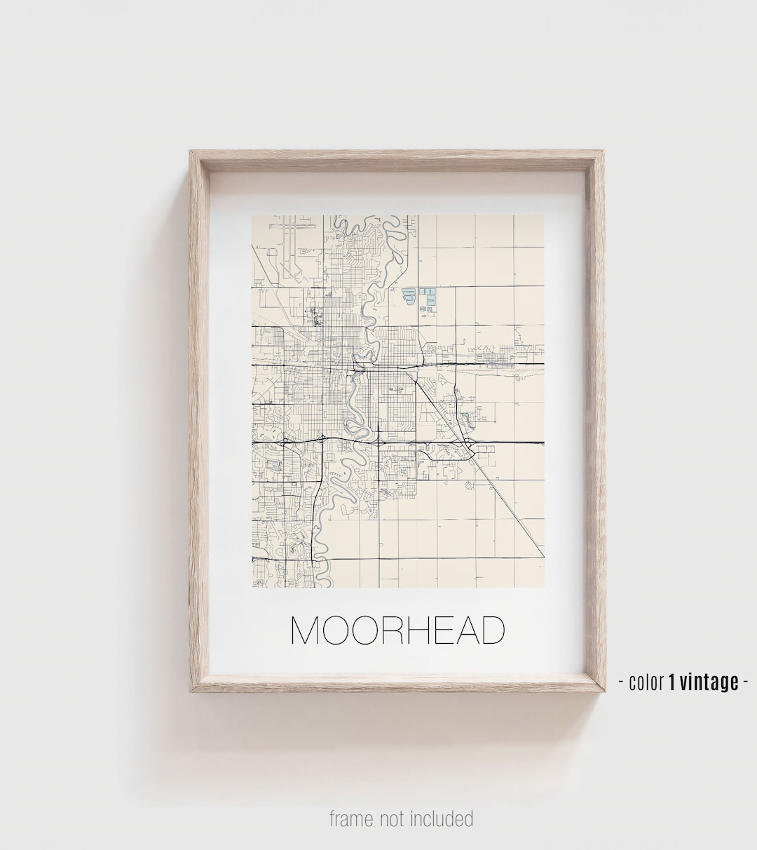 MOORHEAD MN City Map Poster, Moorhead Minnesota Street Map Print ...