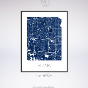 Edina Minnesota Edina MN Map Edina Map Edina Print Edina - Etsy