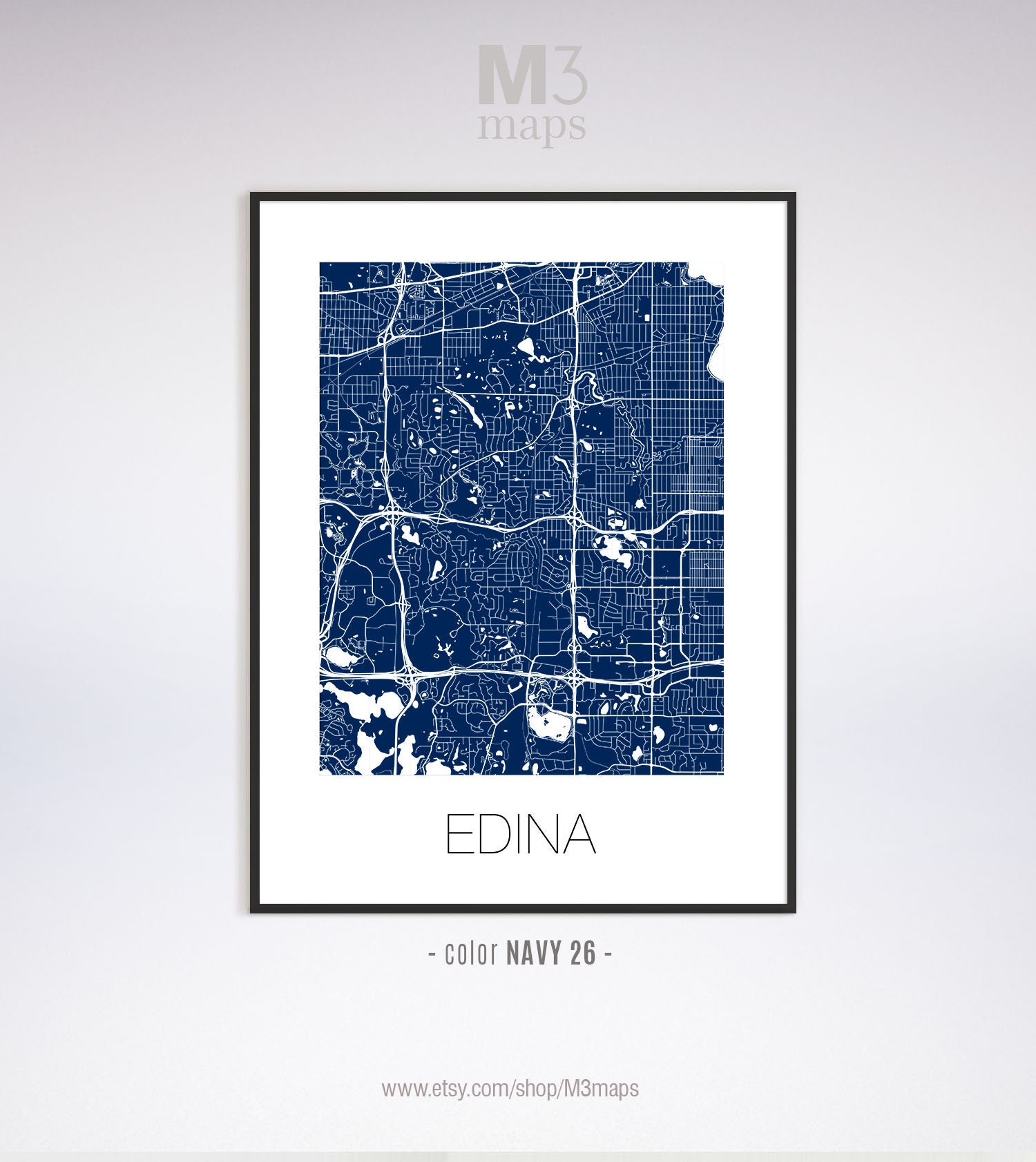 Edina Minnesota Edina MN Map Edina Map Edina Print Edina | Etsy