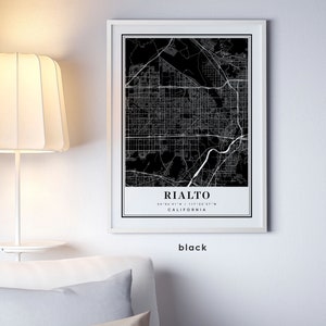 Rialto California Map Rialto CA Map Rialto City Map Rialto - Etsy