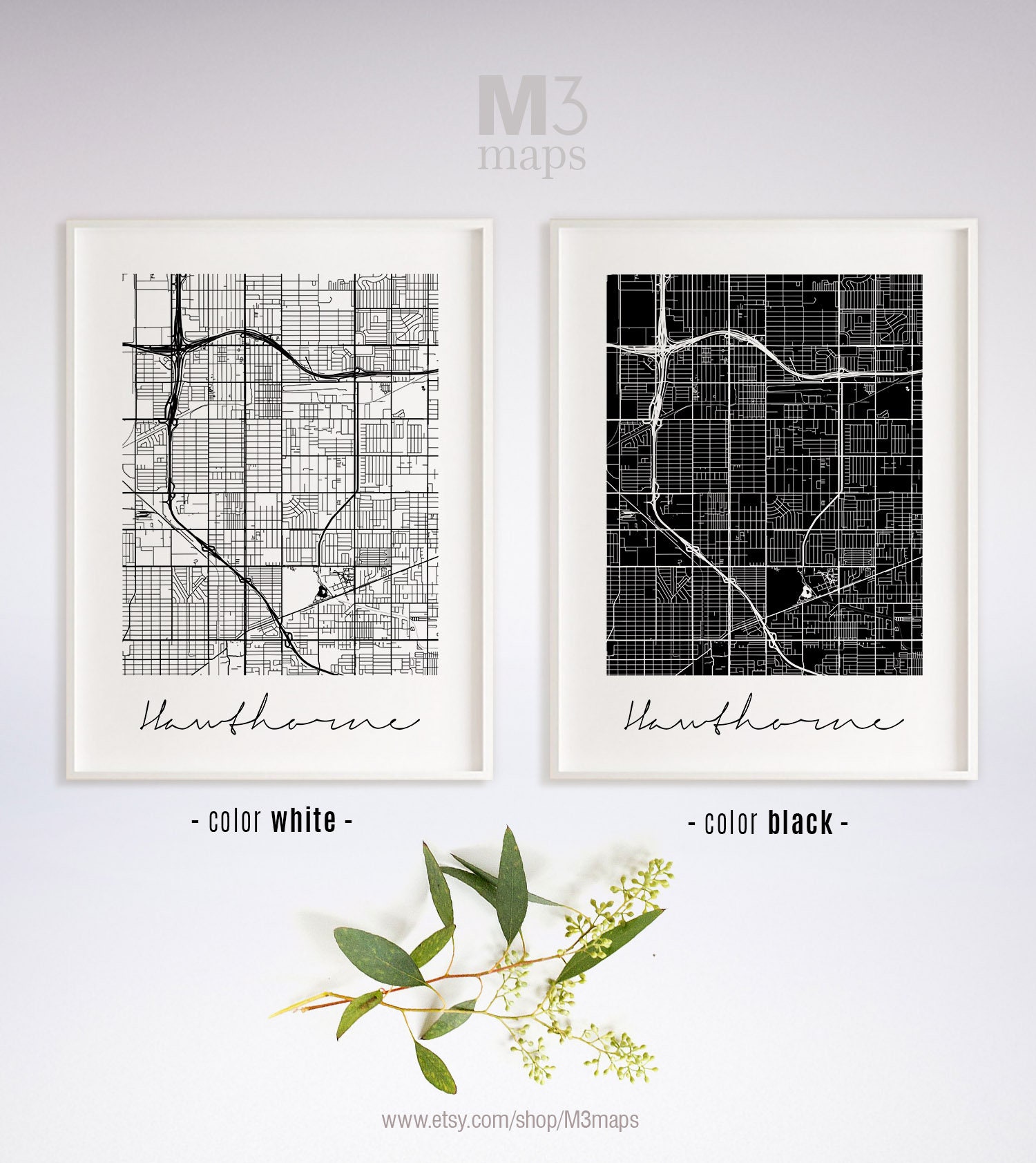 Hawthorne Minimalist Hawthorne Map Hawthorne Map Print | Etsy