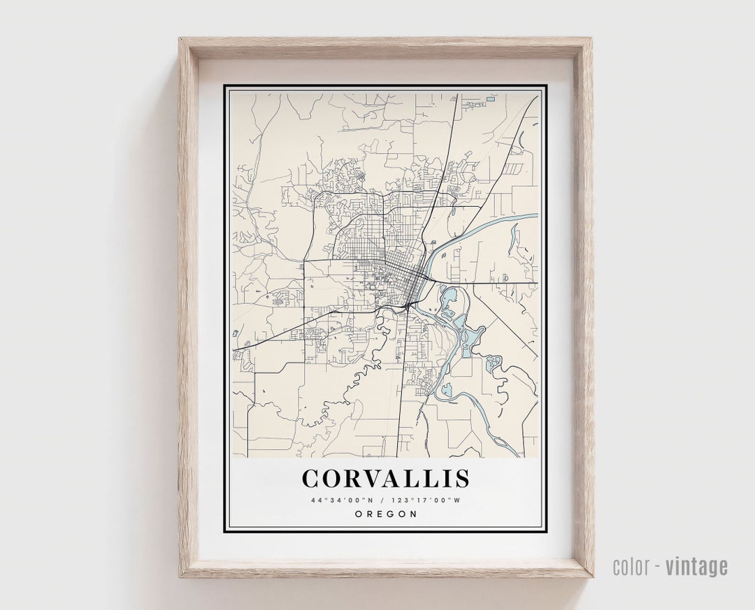 Corvallis OR Map Print - Corvallis Oregon City Poster - Personalized ...