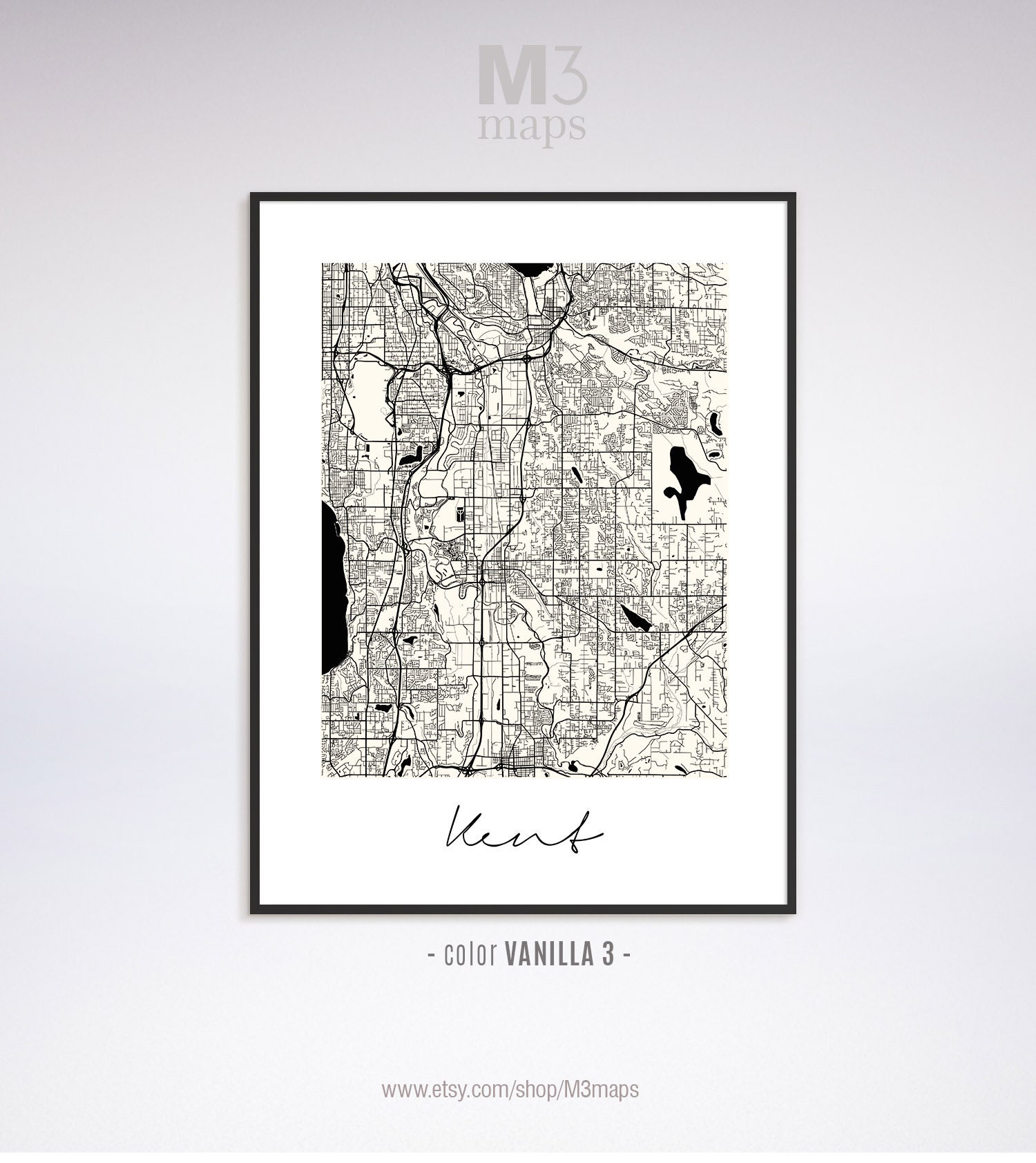 Kent Minimalist Kent Map Kent Map Print Kent City Map - Etsy