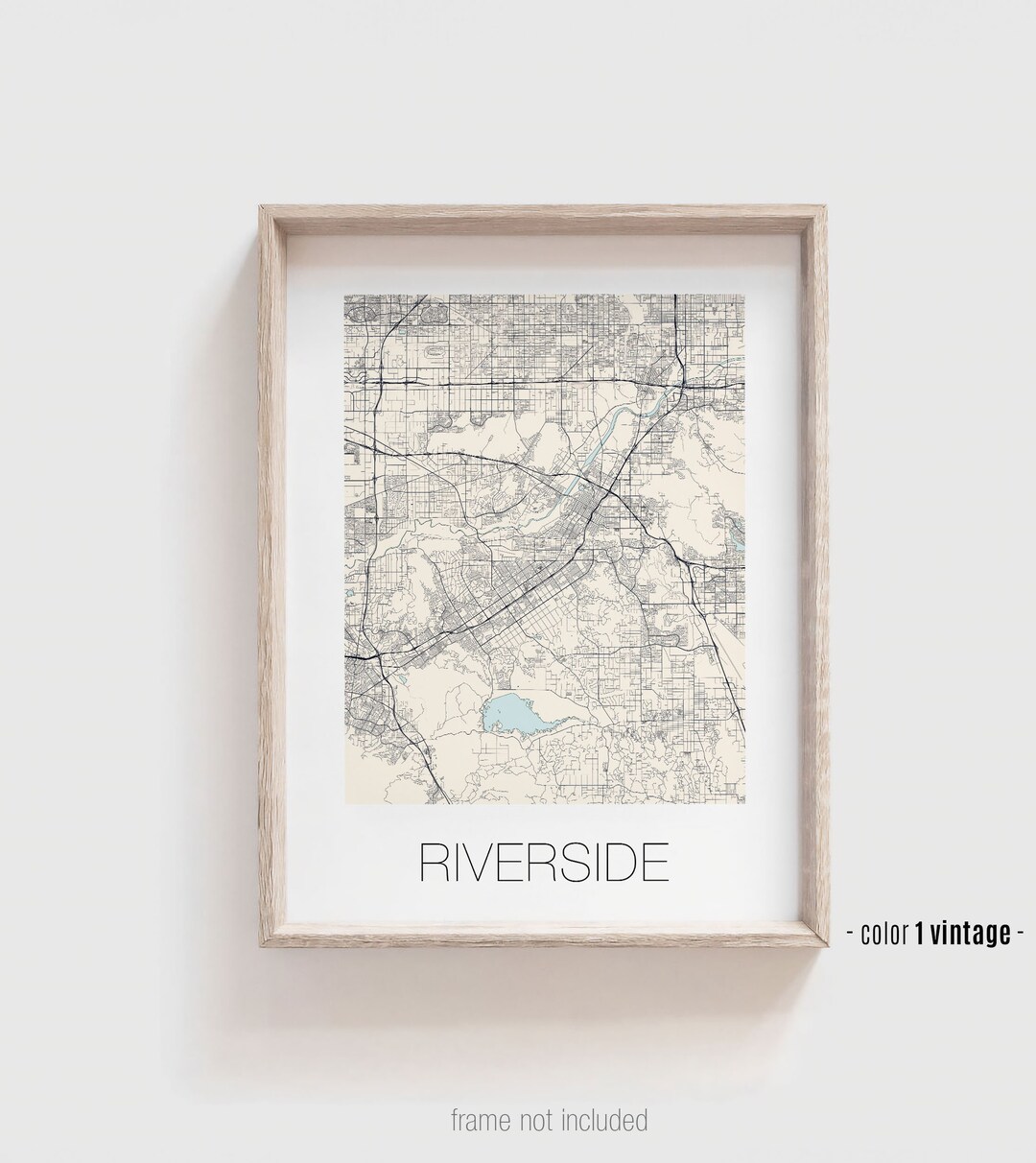 RIVERSIDE CA City Map Poster, Riverside California Street Map Print ...