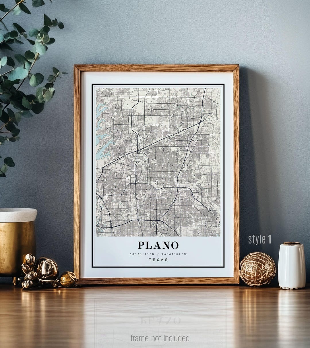Custom Plano Texas Map Art - Personalized Plano TX Minimalist Map Print ...