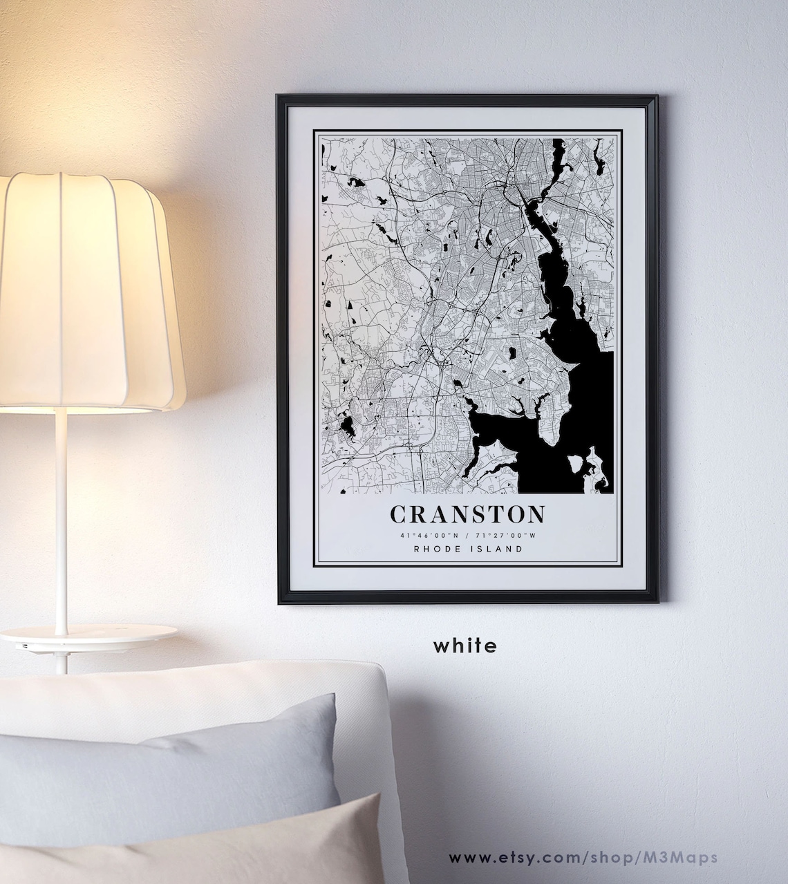 Cranston Rhode Island Map Cranston RI Map Cranston City Map | Etsy
