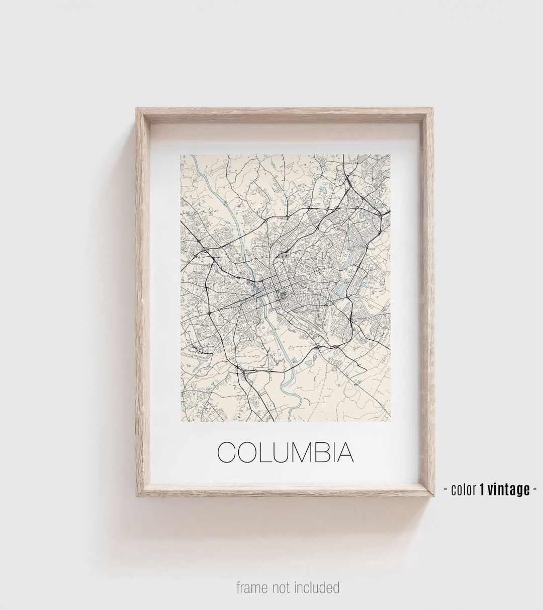 COLUMBIA SC City Map Poster, Columbia South Carolina Street Map Print ...