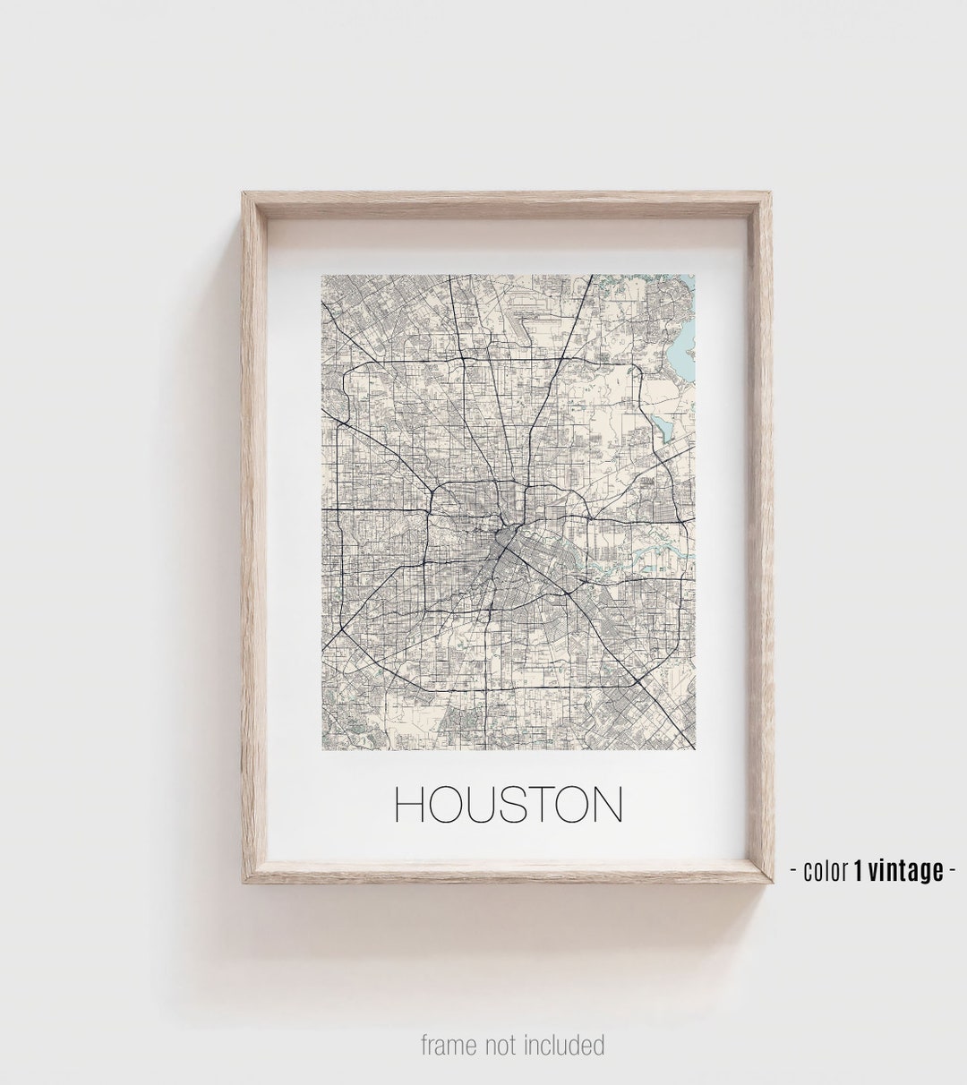 HOUSTON TX City Map Poster, Houston Texas Street Map Print ...