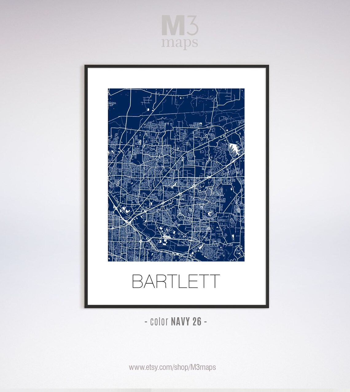 Bartlett Tennessee Bartlett Tn Map Bartlett Map Bartlett Etsy