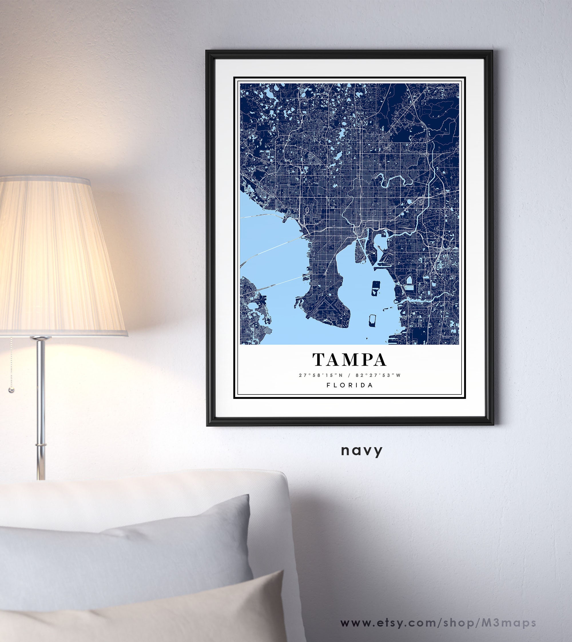 Tampa Florida Map Tampa FL Map Tampa City Map Tampa Print | Etsy