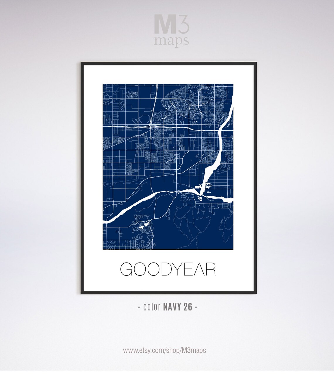 Goodyear Arizona Goodyear AZ Map Goodyear Map Goodyear - Etsy