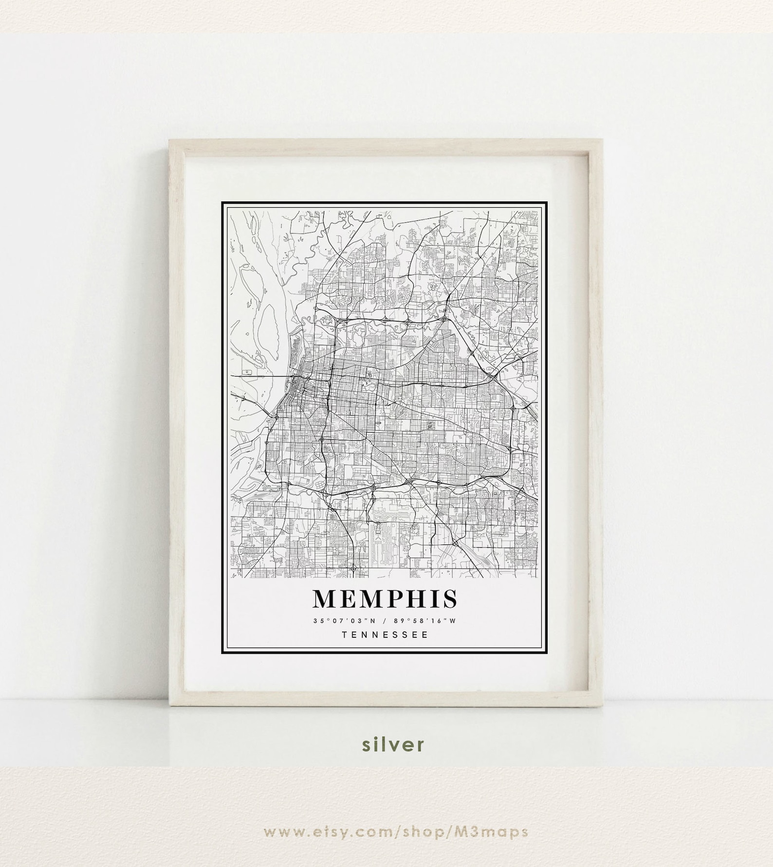 Memphis Tennessee Map Memphis TN Map Memphis City Map - Etsy