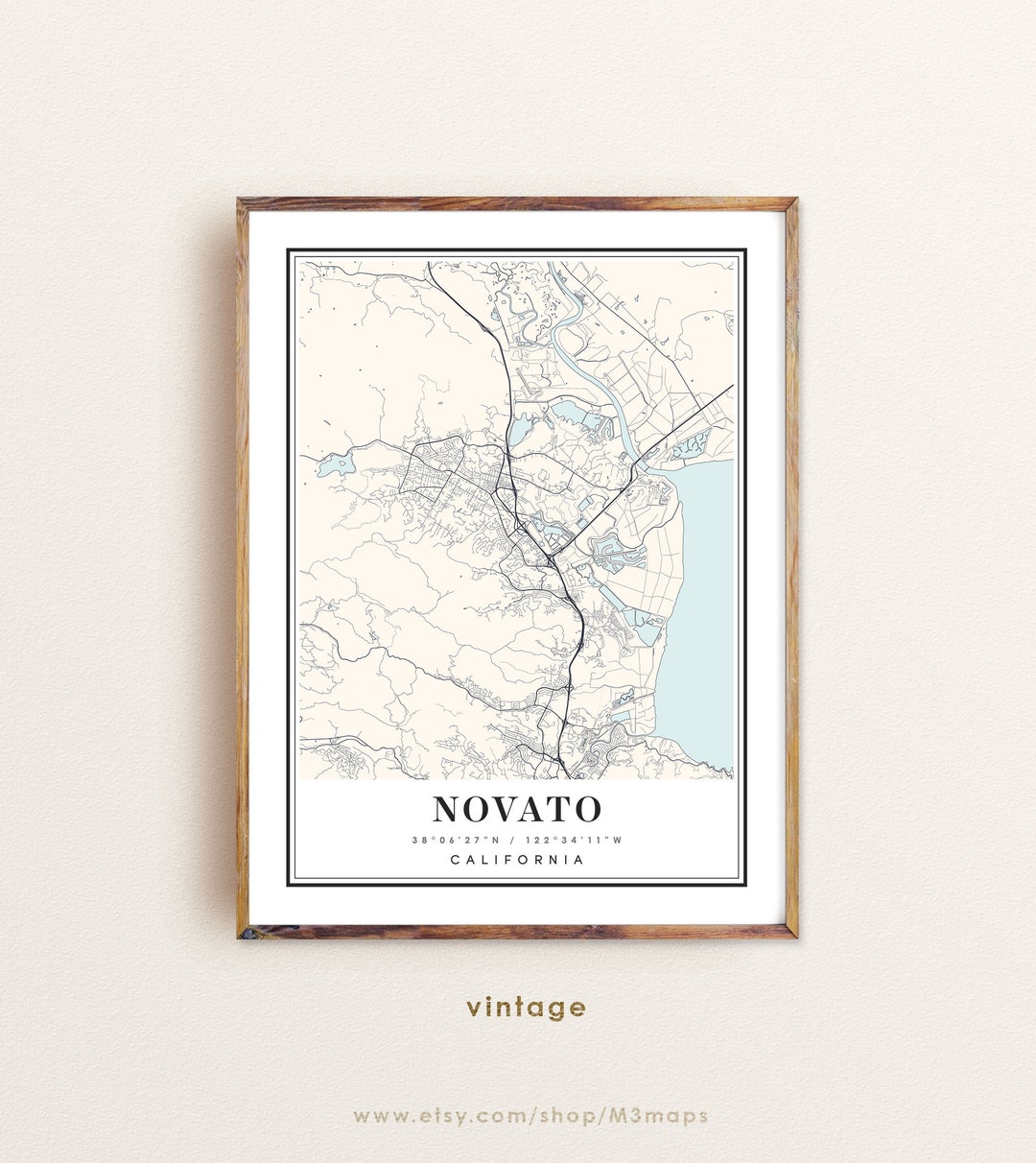 Novato California Map, Novato CA Map, Novato City Map, Novato Print ...