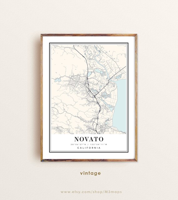 Novato California Map Novato CA Map Novato City Map Novato - Etsy