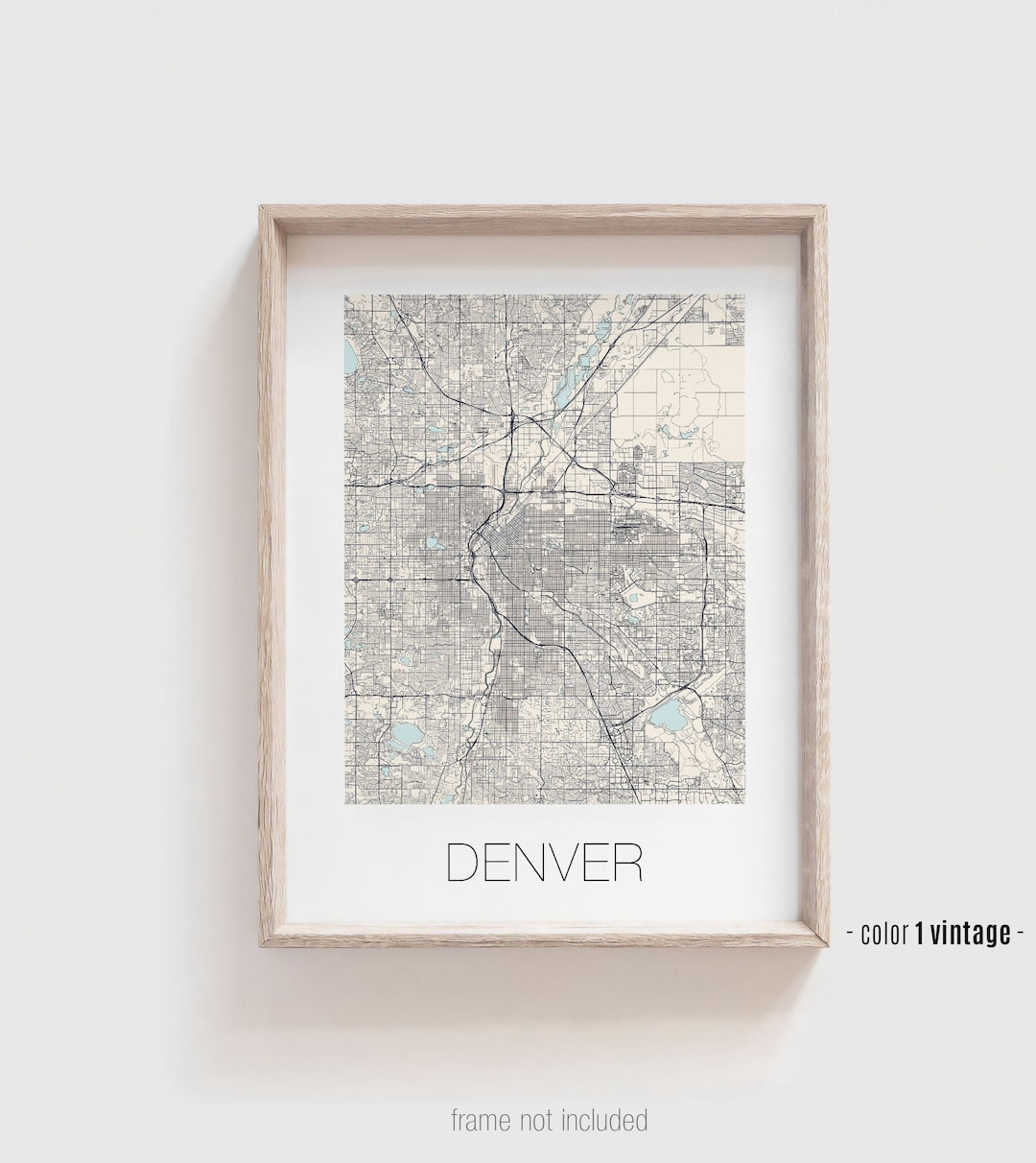 DENVER CO City Map Poster, Denver Colorado Street Map Print ...