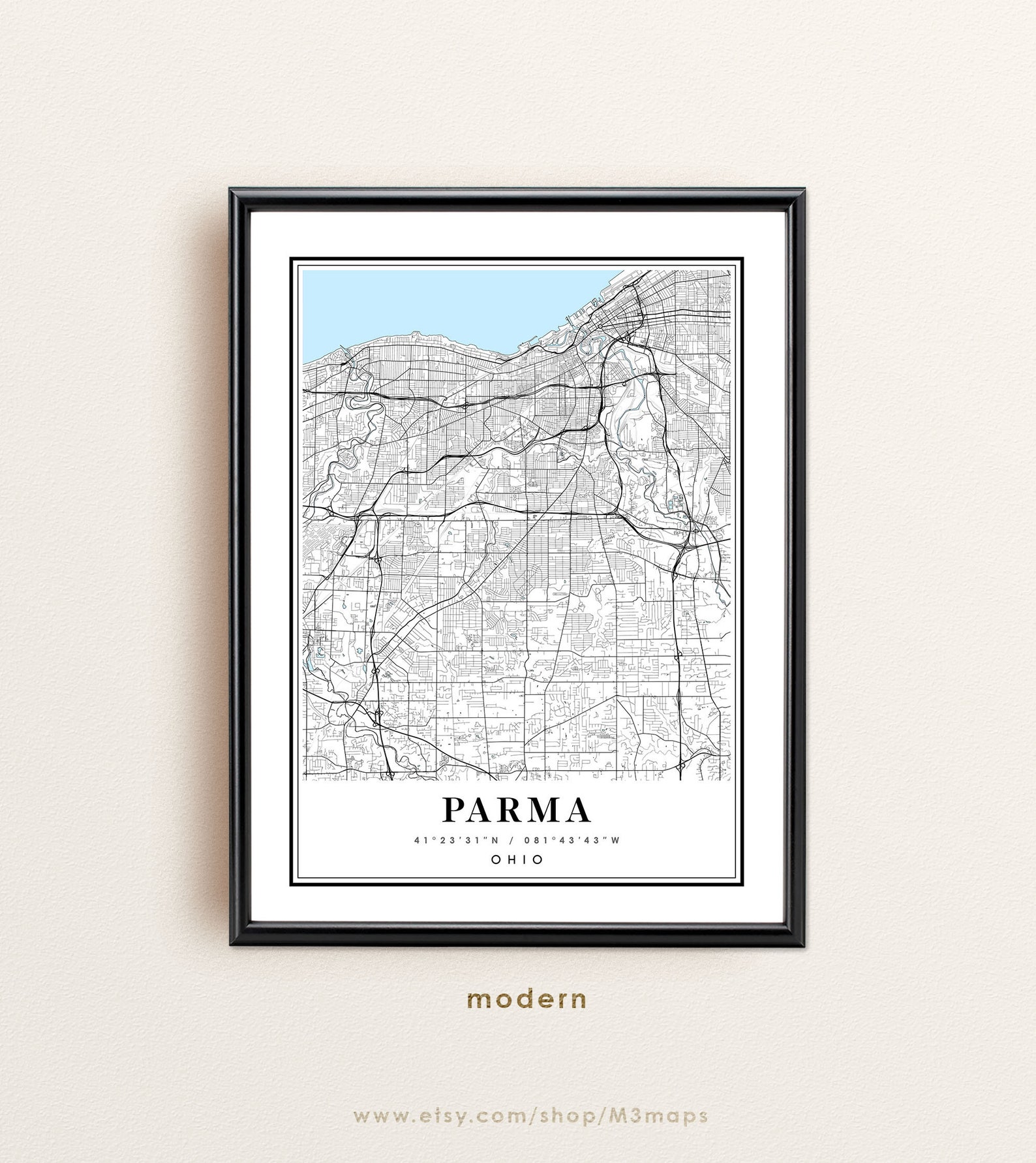 Parma Ohio Map Parma OH Map Parma City Map Parma Print - Etsy