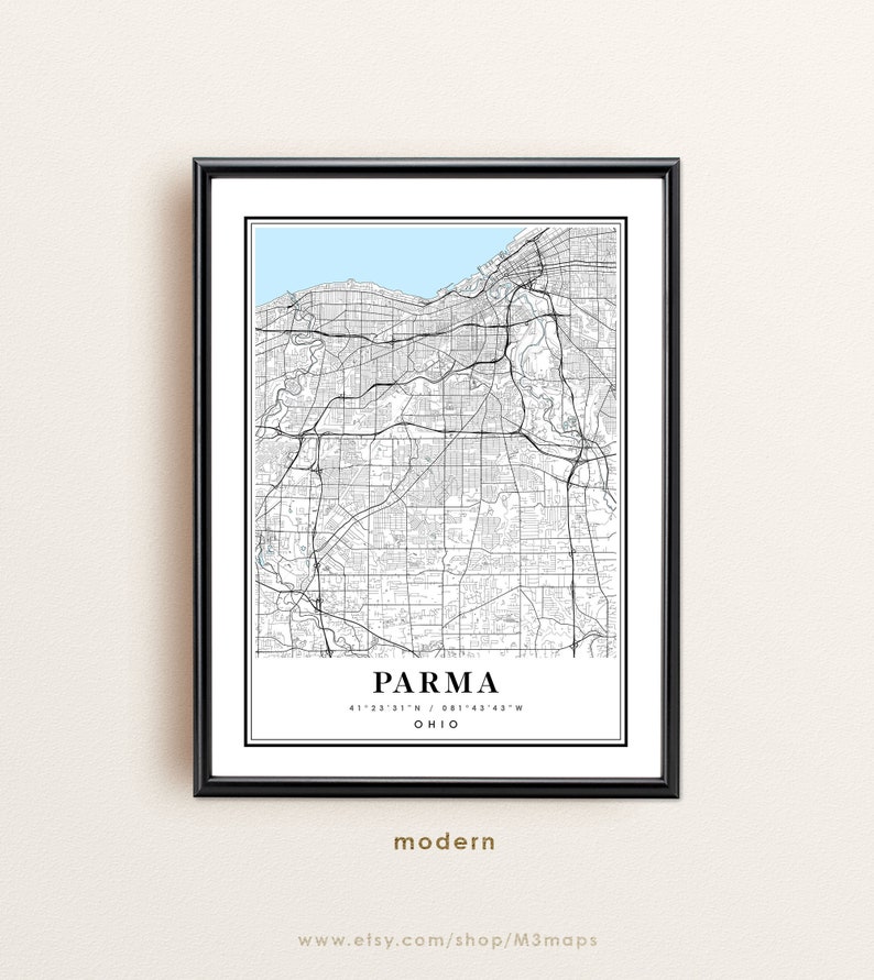 Parma Ohio Map Art Print: Custom City Map - Etsy