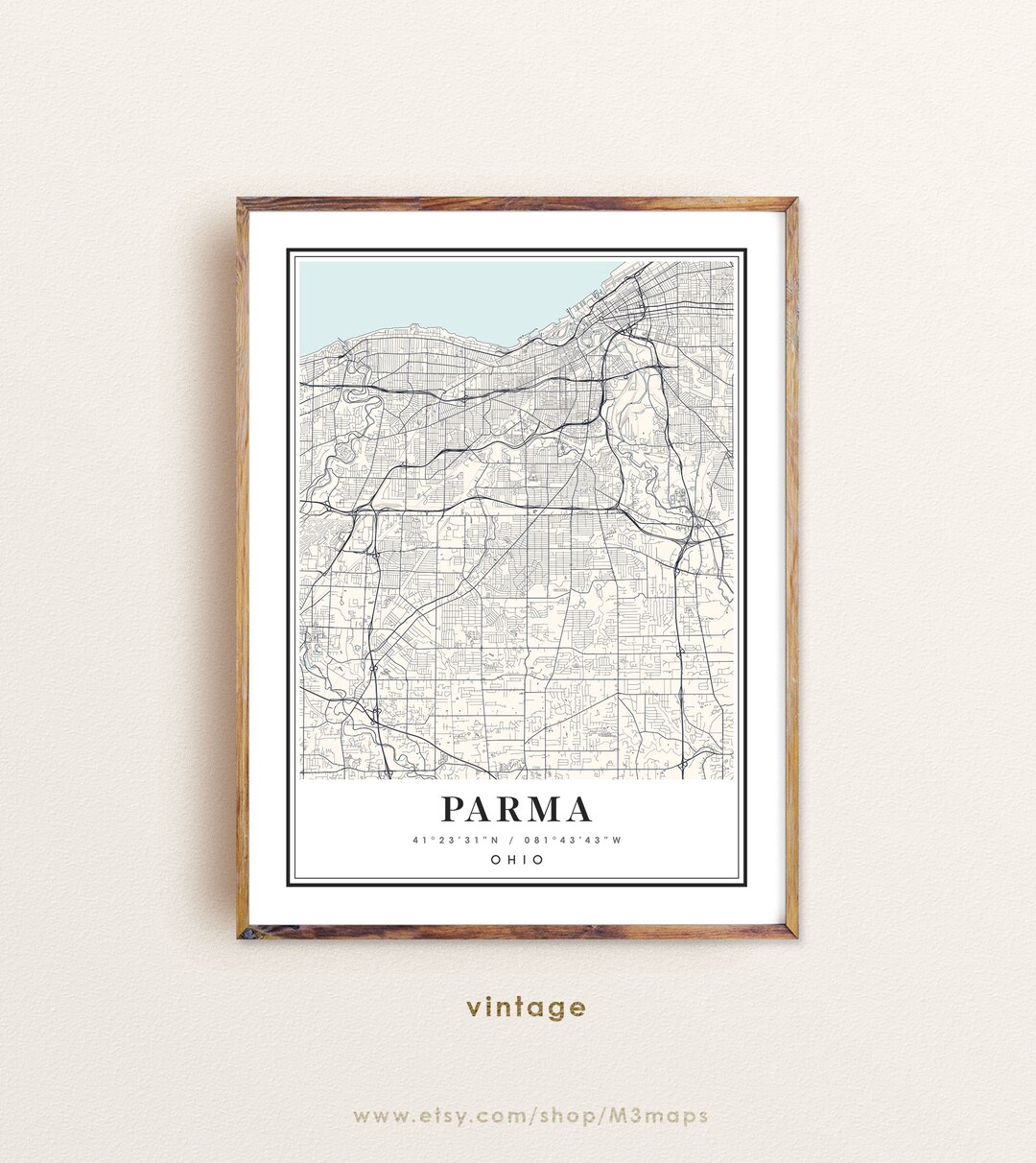 Parma Ohio Map, Parma OH Map, Parma City Map, Parma Print, Parma Poster ...