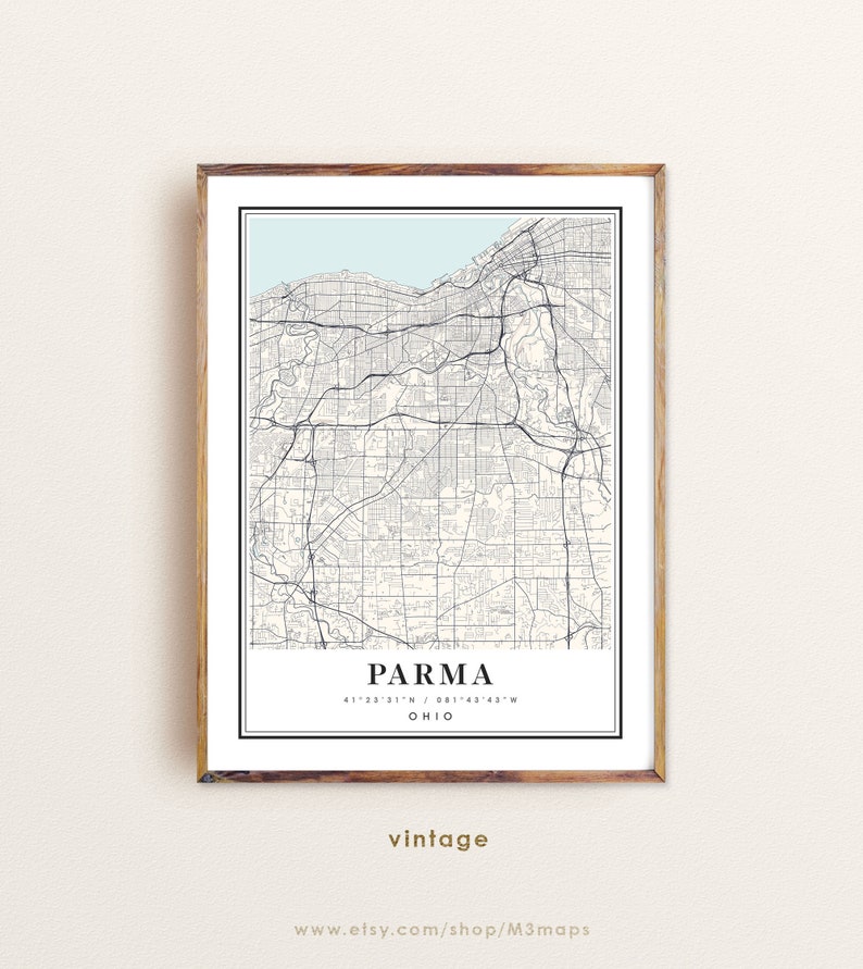 Parma Ohio Map Parma OH Map Parma City Map Parma Print - Etsy