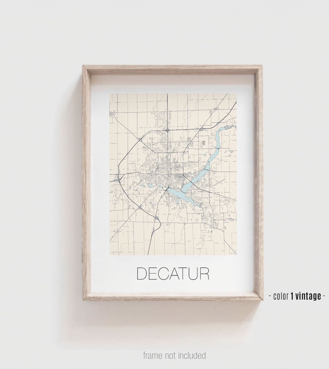 DECATUR IL City Map Poster, Decatur Illinois Street Map Print ...