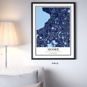 Ocoee Florida Map Art Print: Cityscape Poster - Etsy