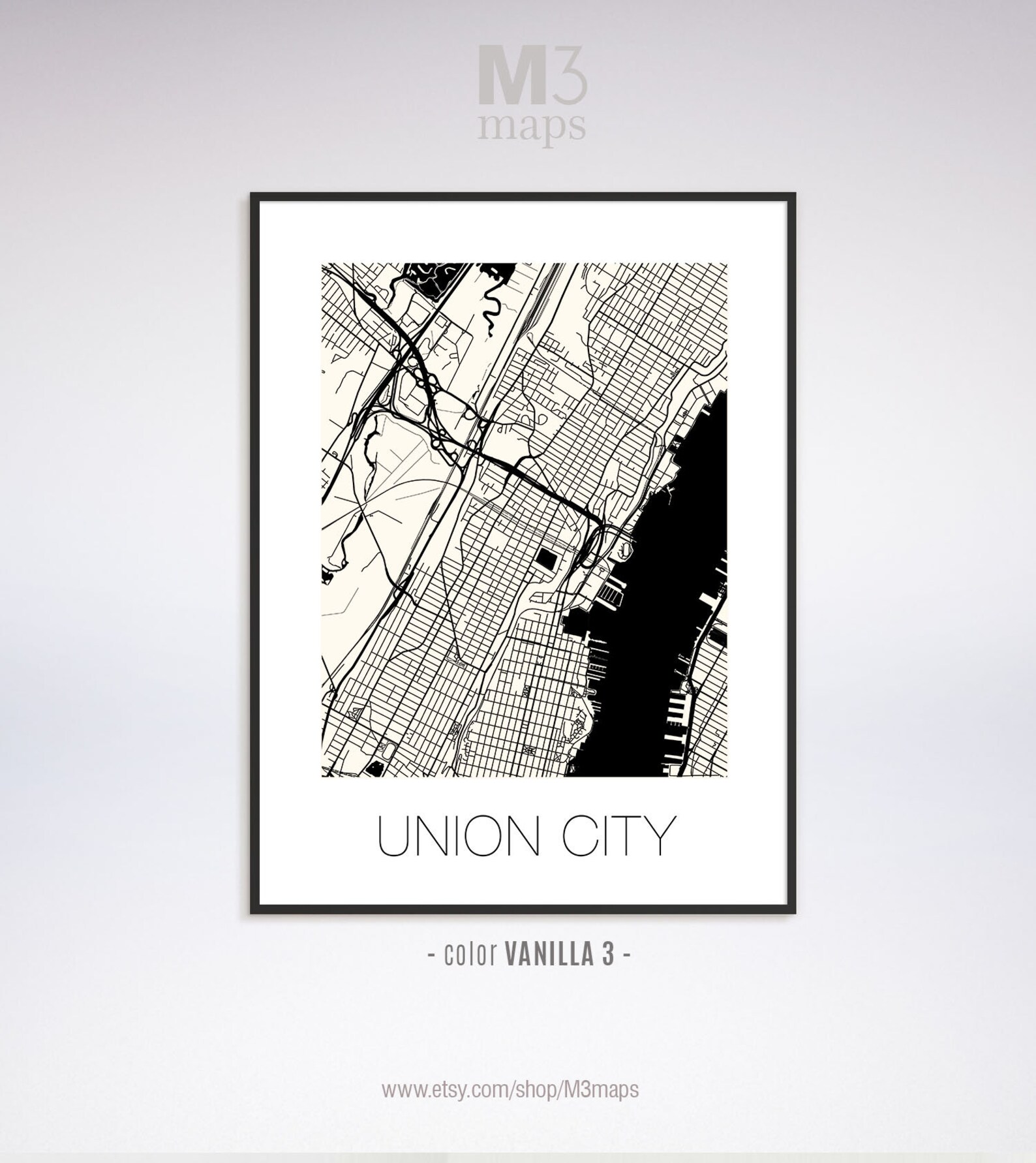 Union City New Jersey Union City NJ Map Union City Map - Etsy
