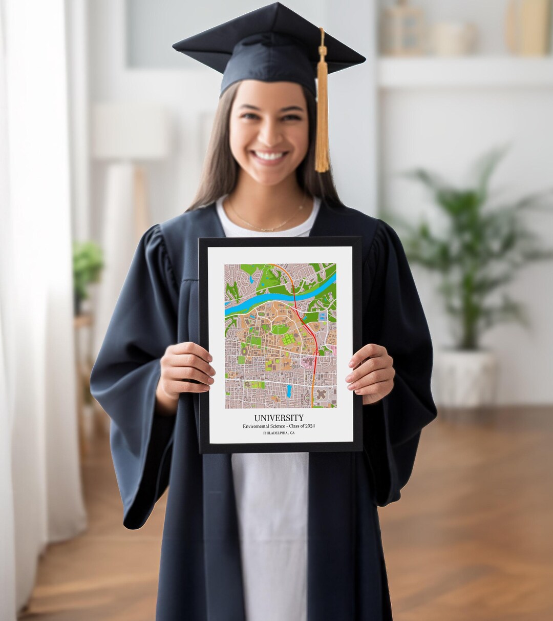 University College Map Print, Custom University Poster, Any School Map ...