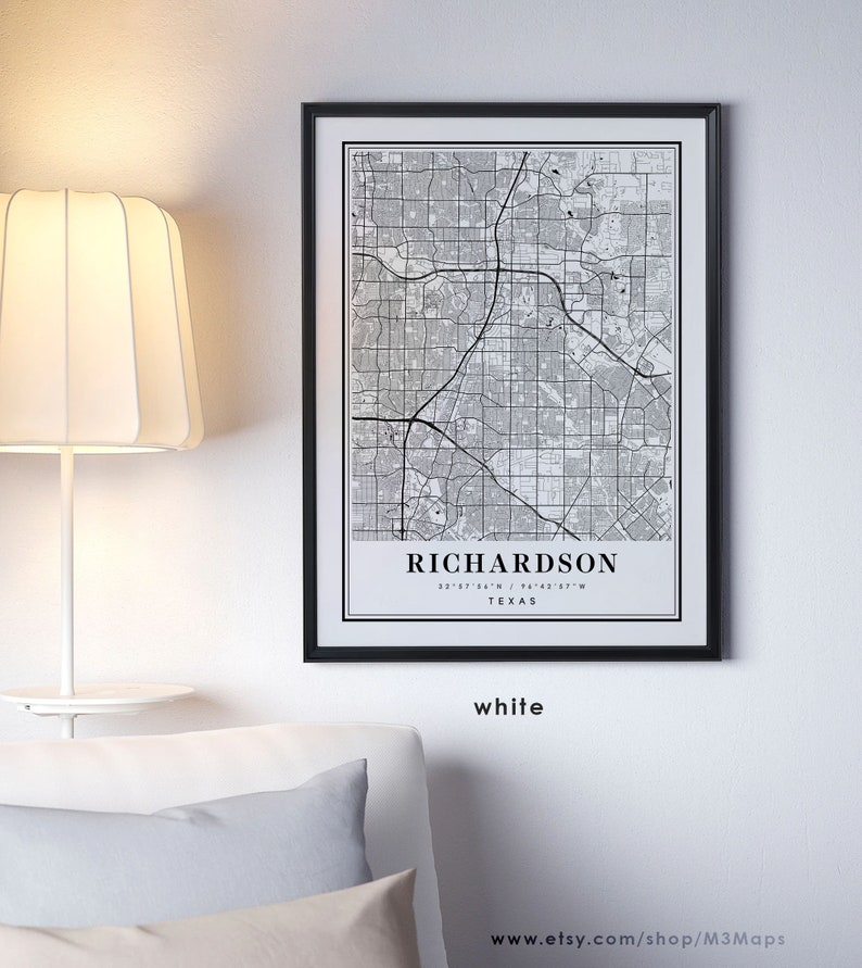 Richardson Texas Map Richardson TX Map Richardson City Map | Etsy