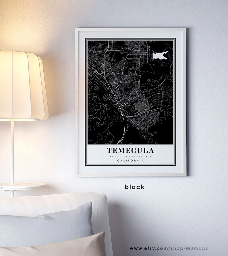 Temecula California Map Art Print: Custom City Map - Etsy