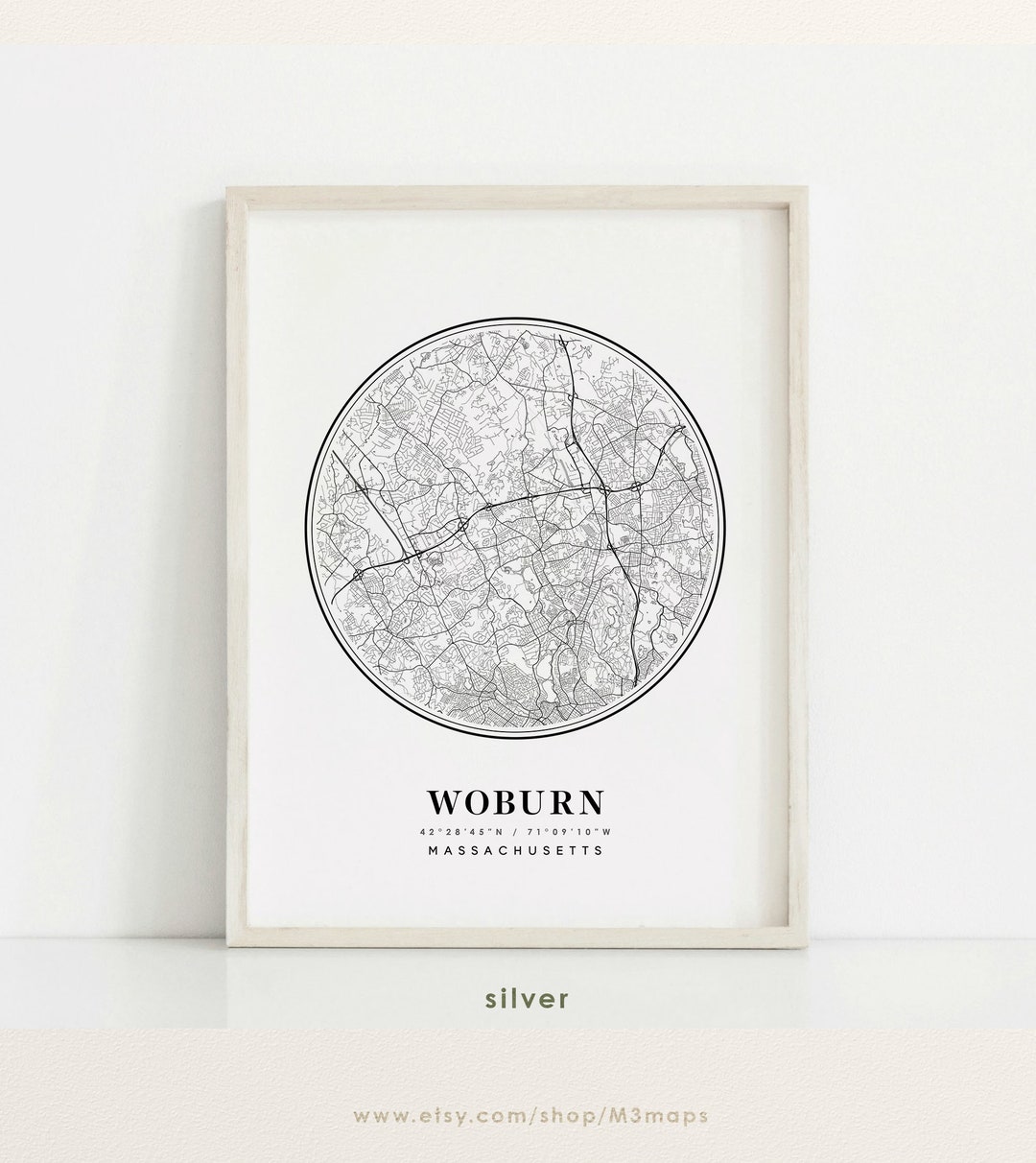 Woburn Massachusetts, Woburn MA Map, Woburn Print, Woburn Poster ...
