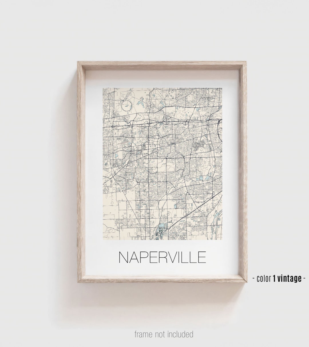 NAPERVILLE IL City Map Poster, Naperville Illinois Street Map Print ...