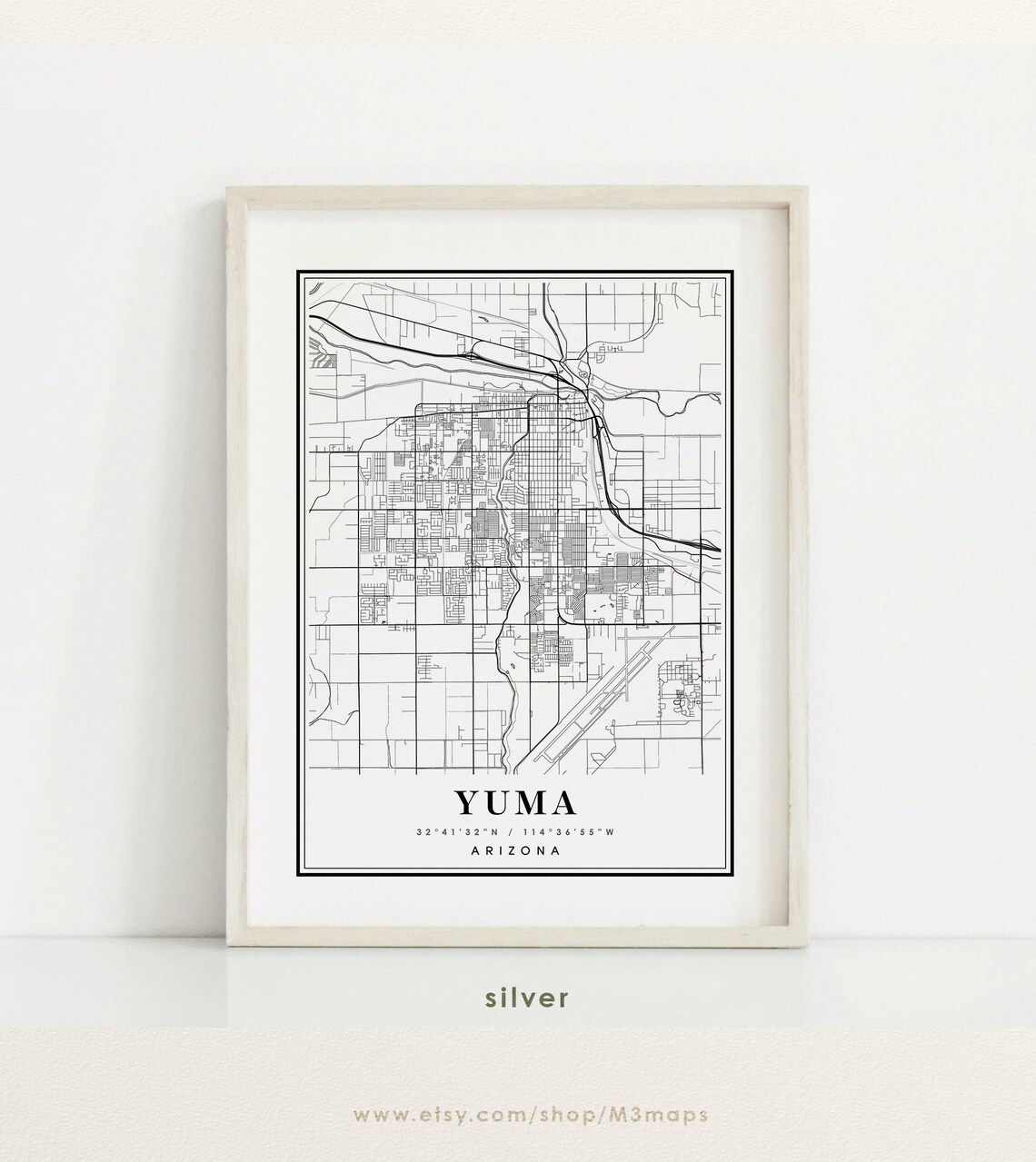 Yuma Arizona Map Yuma AZ Map Yuma City Map Yuma Print Yuma | Etsy