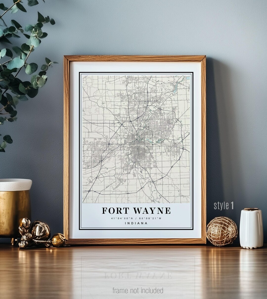 Custom Fort Wayne Indiana Map Art - Personalized Fort Wayne IN ...