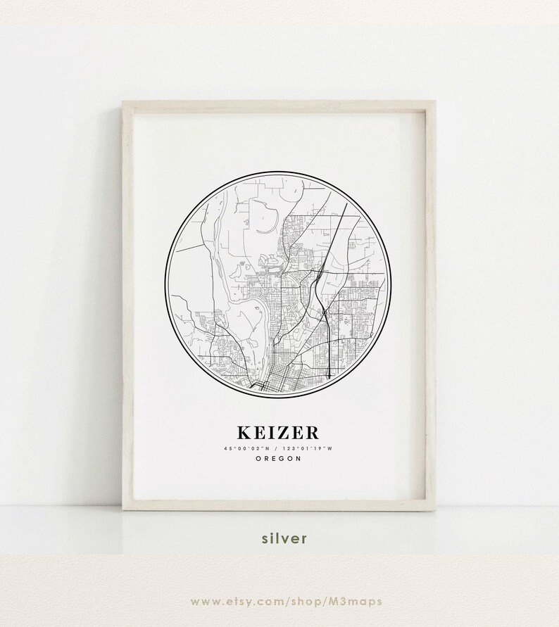 Keizer Map Oregon Keizer OR Map Keizer Print Keizer Poster - Etsy