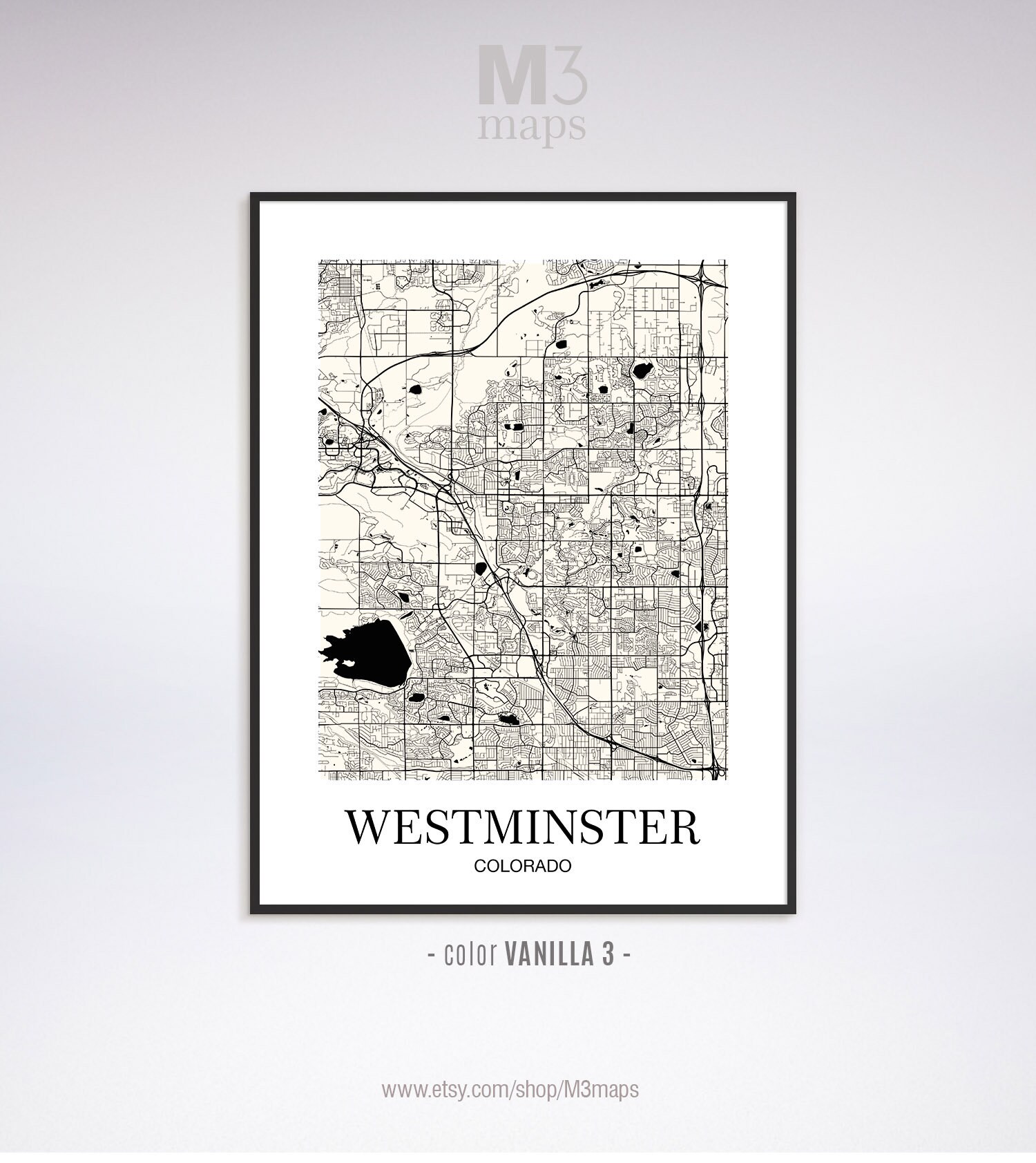 Westminster Westminster CO Map Westminster Modern Art Print | Etsy