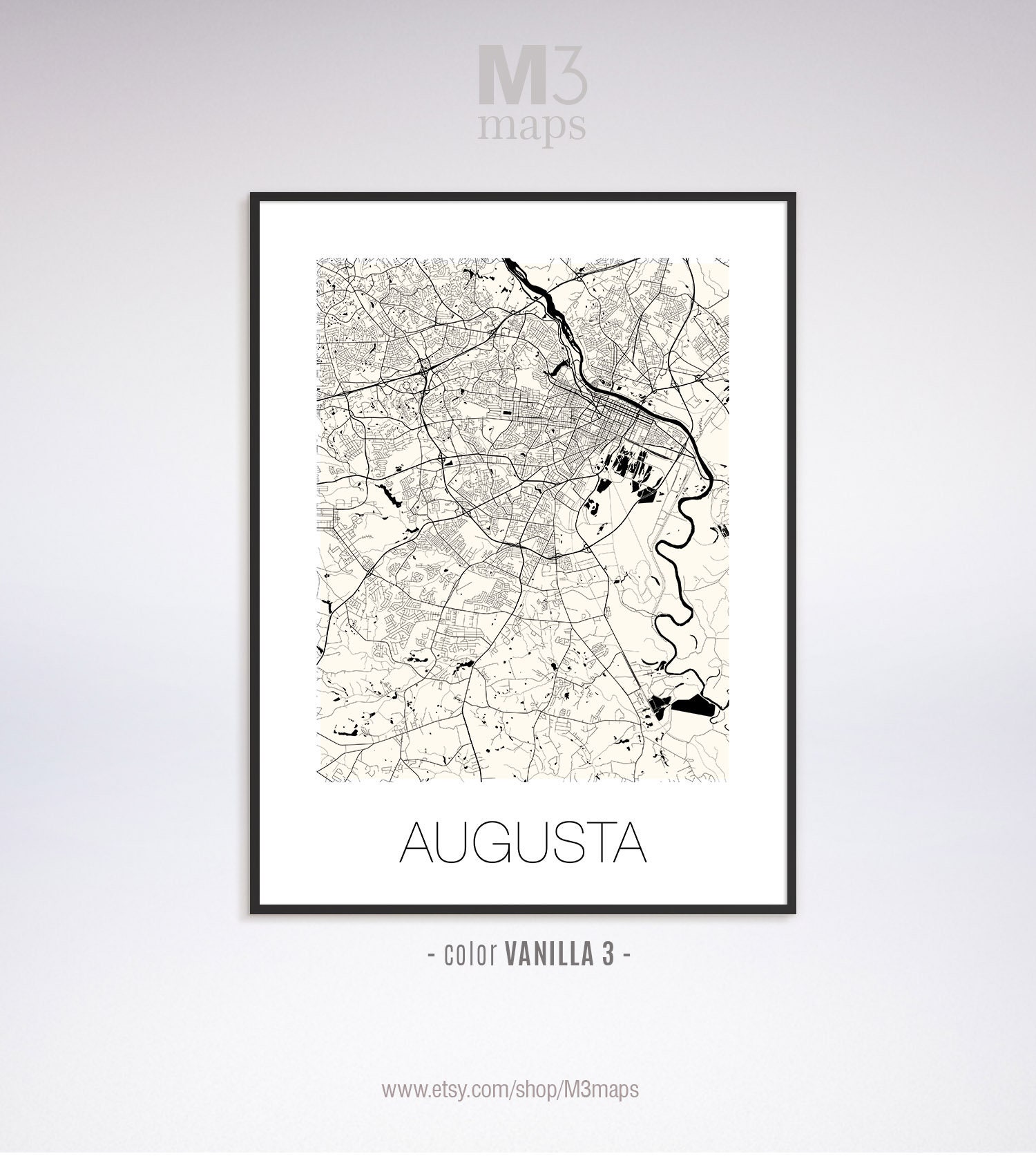 Augusta Georgia Augusta GA Map Augusta Map Augusta Print - Etsy