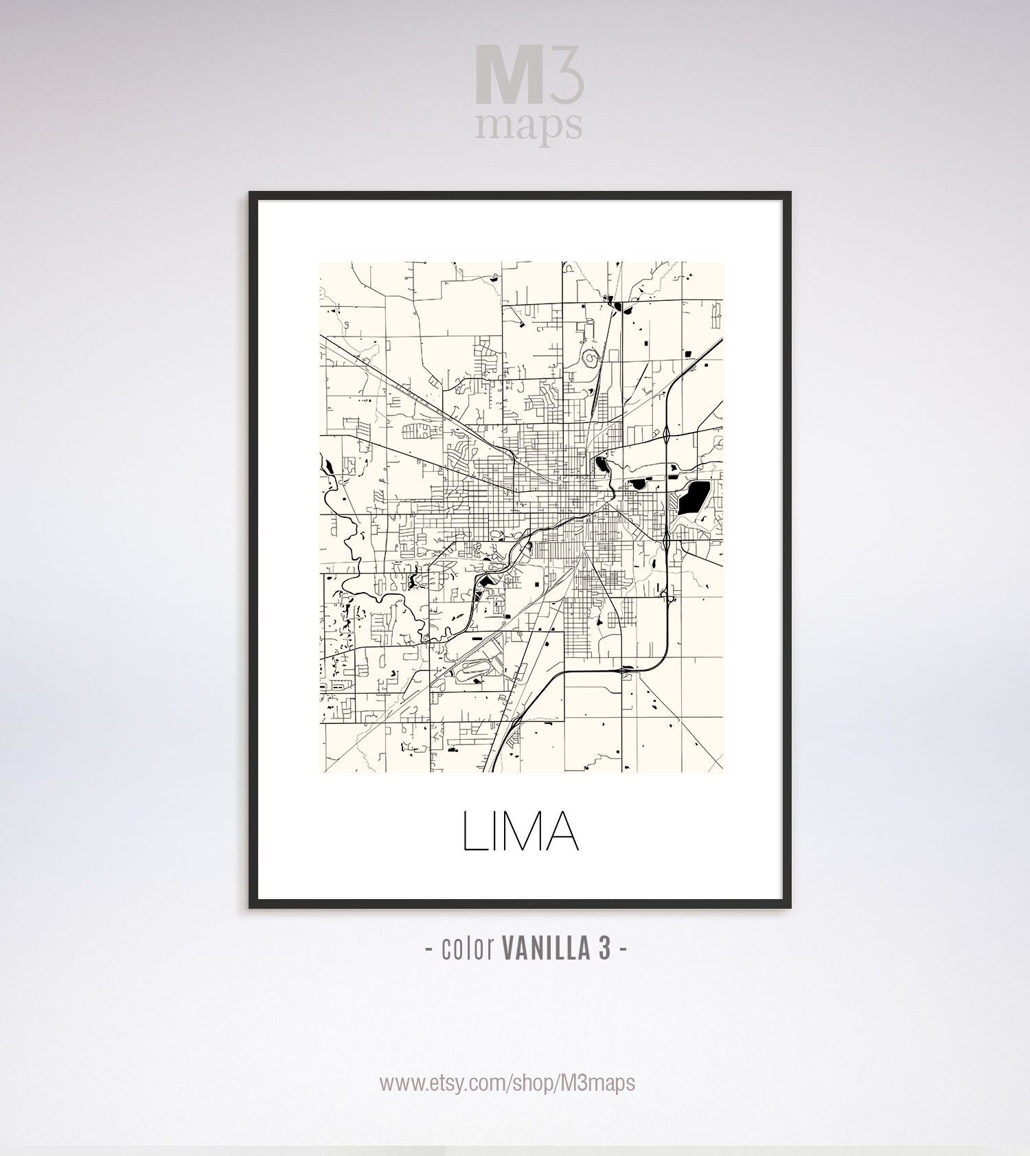 Lima Ohio Lima OH Map Lima Map Lima Print Lima Poster - Etsy