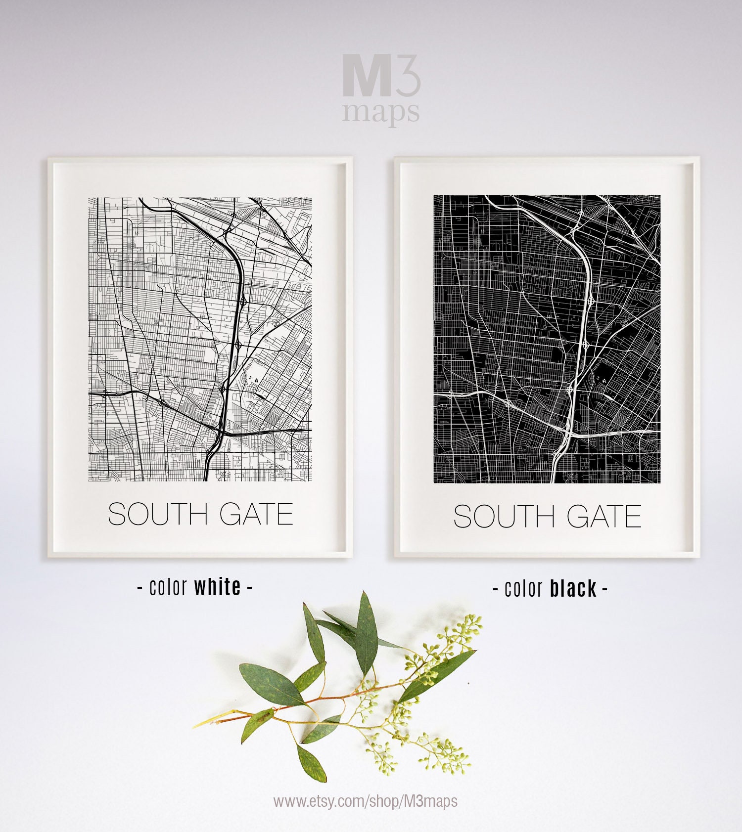 South Gate California South Gate CA Map South Gate Map - Etsy