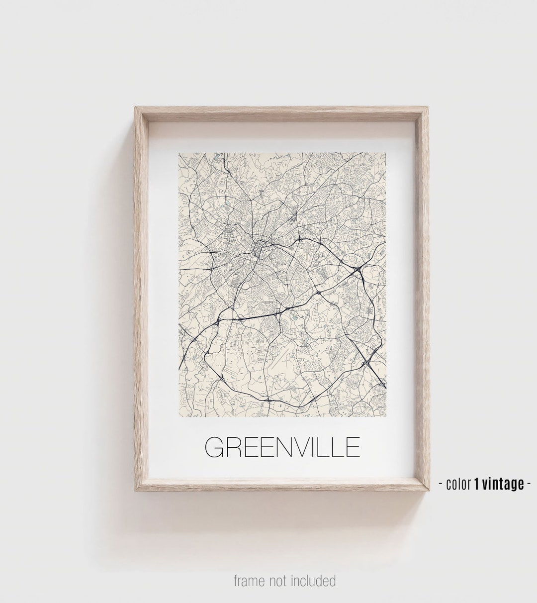 GREENVILLE SC City Map Poster, Greenville South Carolina Street Map ...