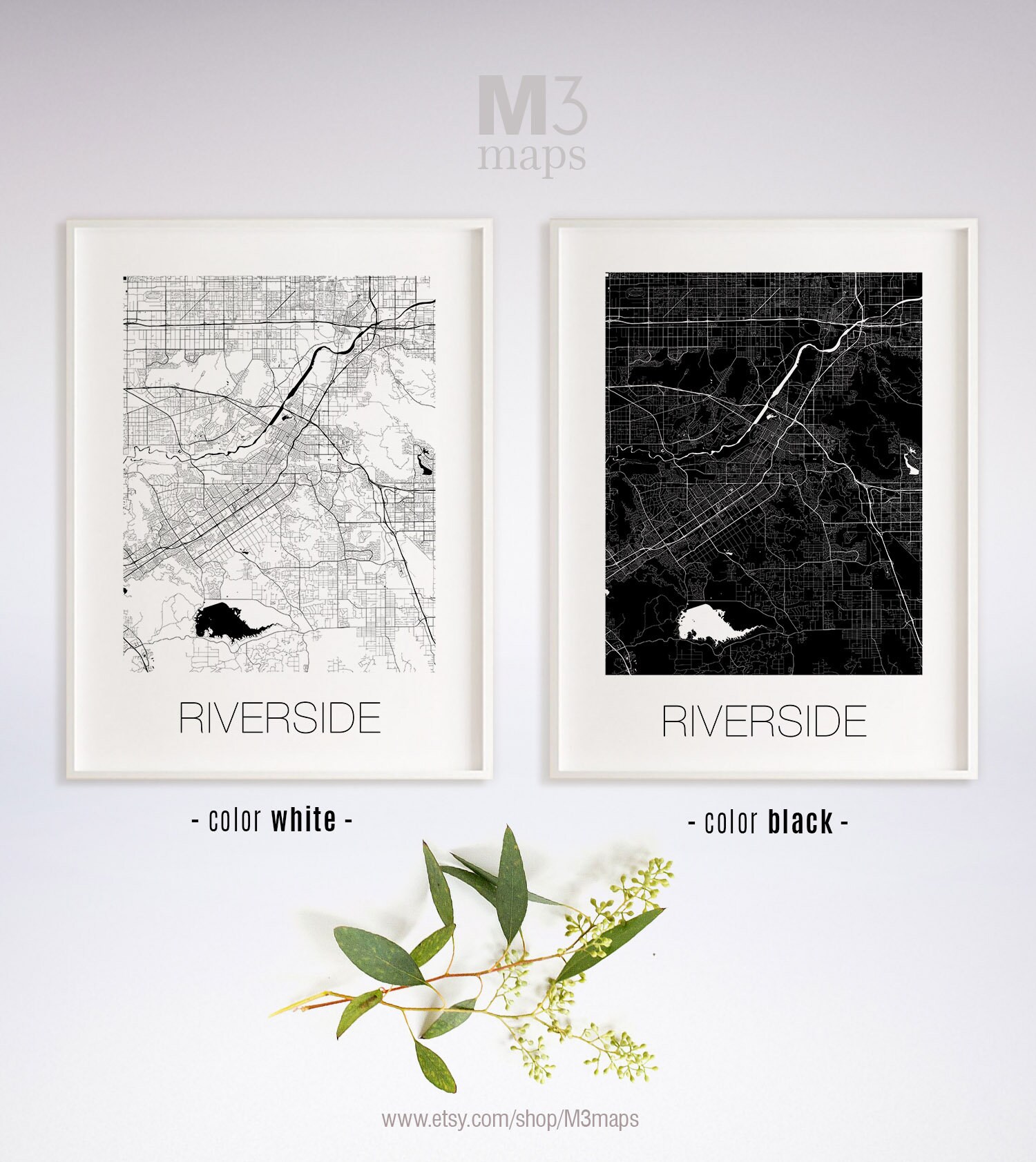 Riverside California Riverside CA Map Riverside Map - Etsy