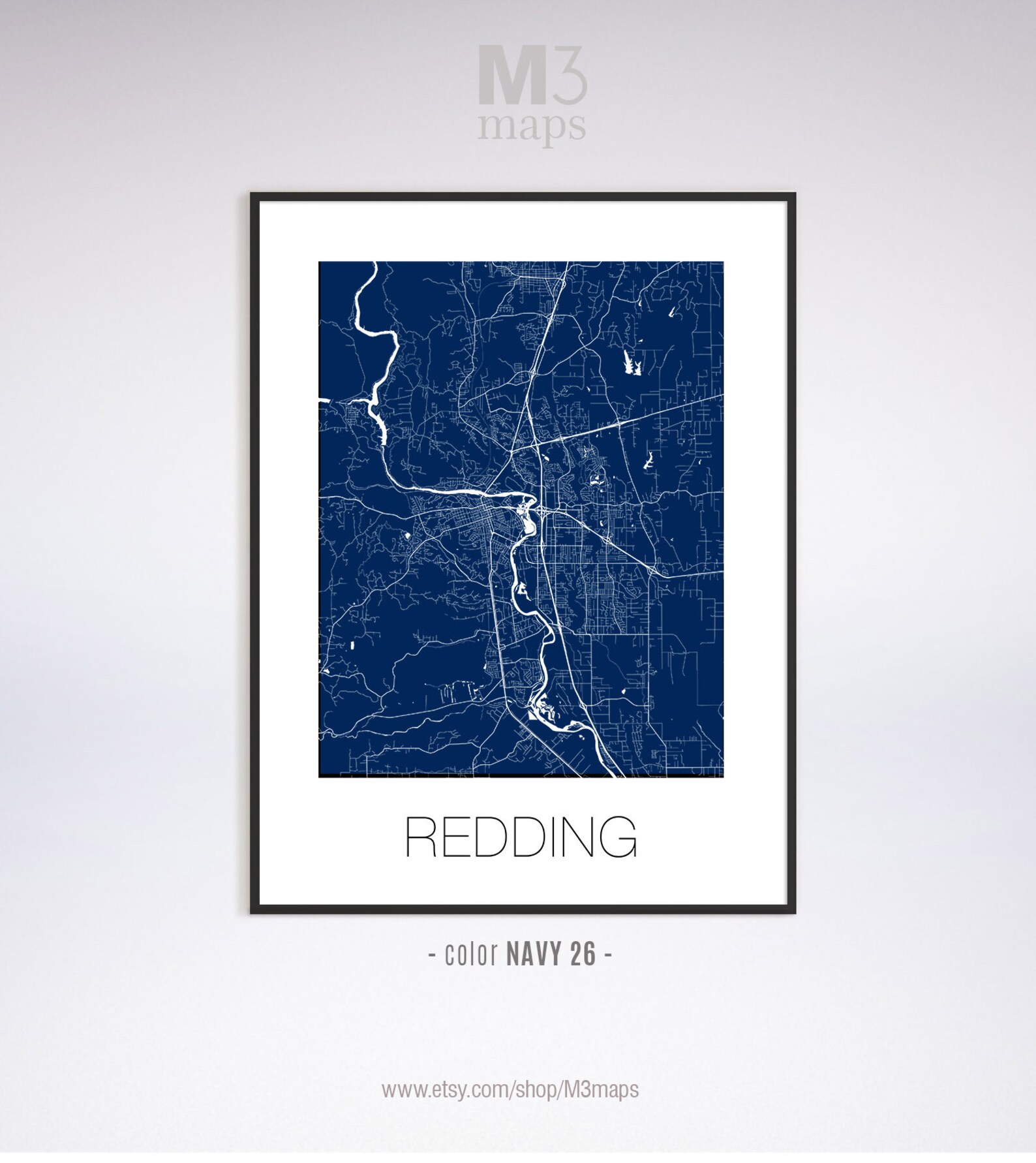 Redding California Redding CA Map Redding Map Redding - Etsy