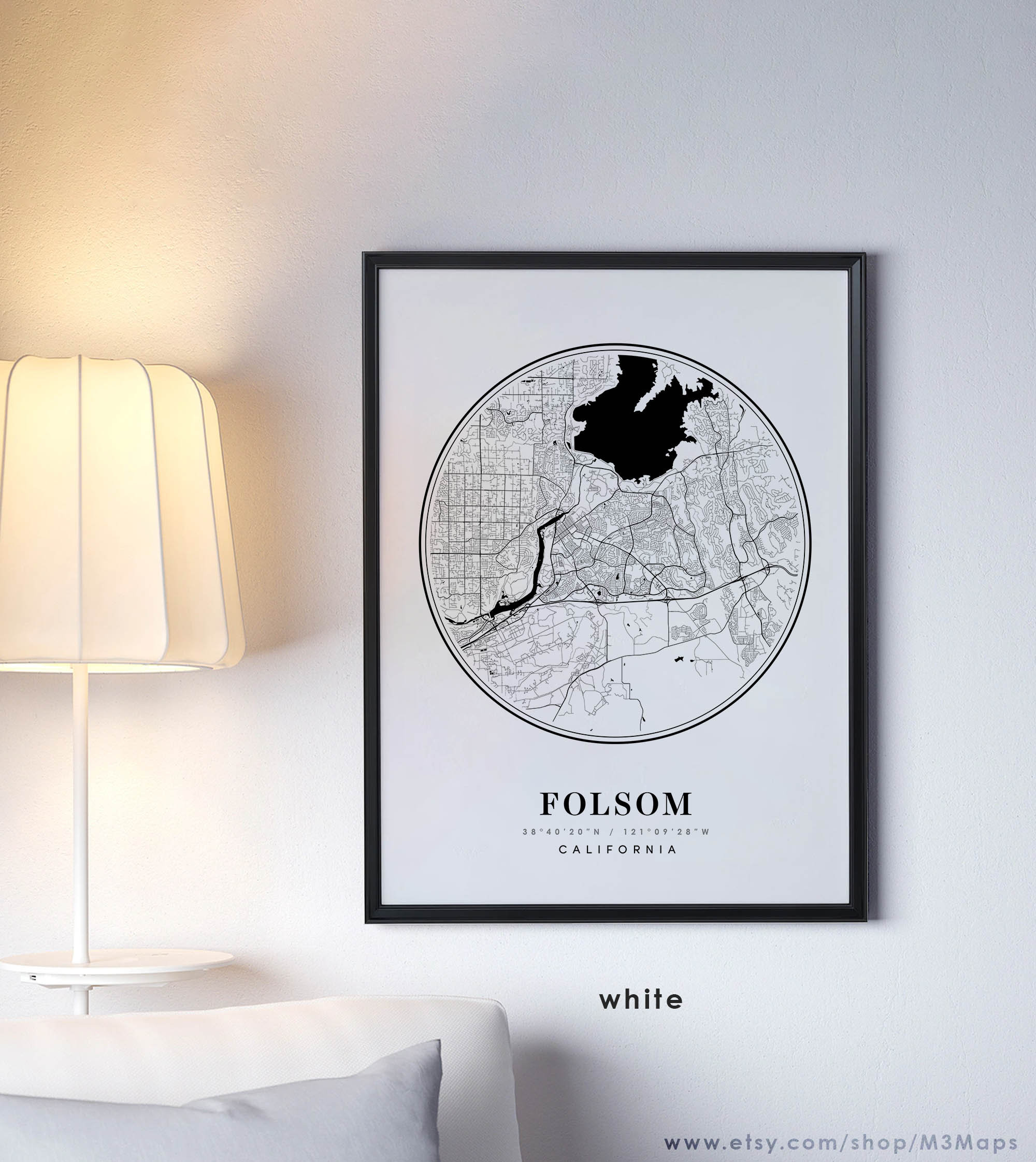 Folsom Map California Folsom CA Map Folsom Print Folsom - Etsy