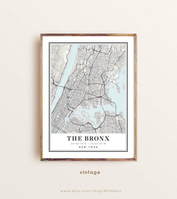 The Bronx NEW YORK Map the Bronx NY Map the Bronx City Map - Etsy