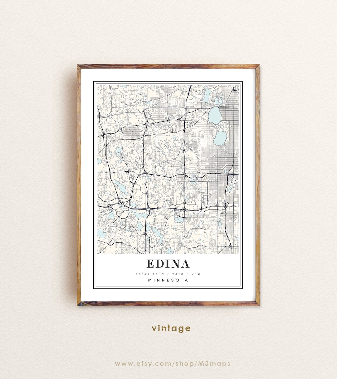 Edina Minnesota Map, Edina MN Map, Edina City Map, Edina Print, Edina ...