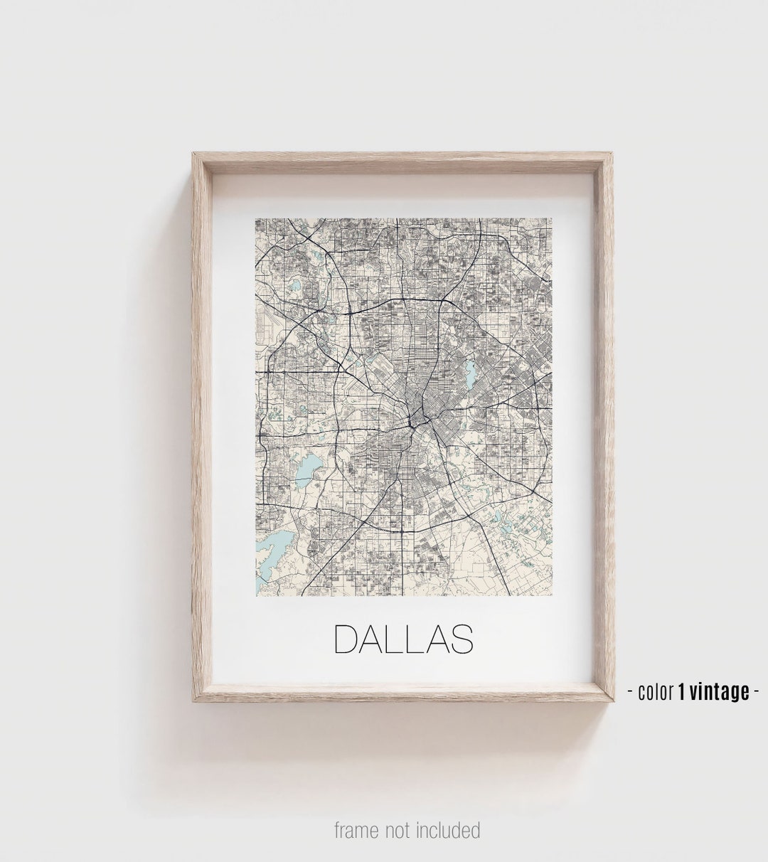 DALLAS TX City Map Poster, Dallas Texas Street Map Print - Personalized ...